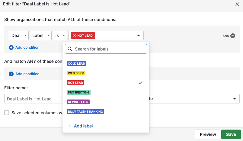 Filters: common uses - Knowledge Base | Pipedrive